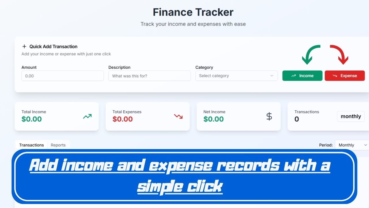 FinanceTracker - Income & Expense Management with Reports (CSV & PDF) by bobdevlab